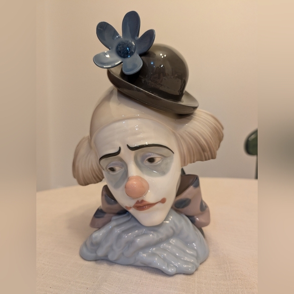 Lladro | Other | Lladro Figurine 53 Clowns Head Bowler Hat Pensive ...